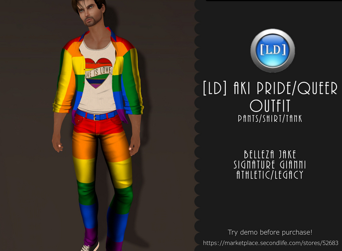 Second Life Marketplace [ld] Aki Pride Queer Outfit
